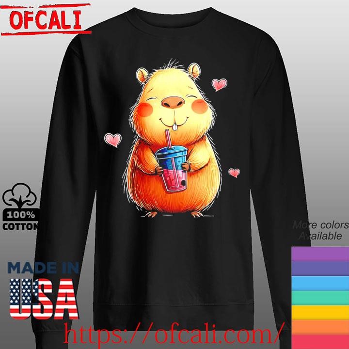 Official Womens Funny Capybara Drinking Boba Anime Bubble Tea Gifts ...