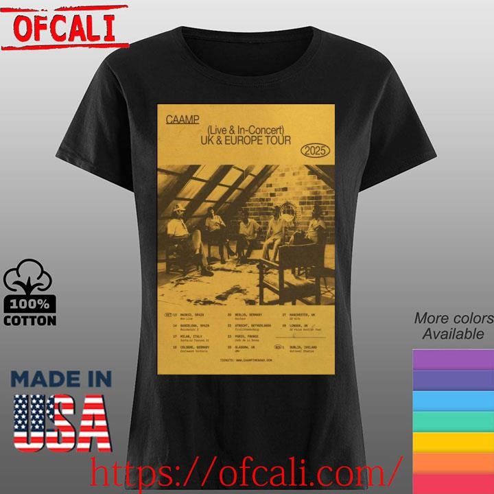 Official Caamp Band UK + Europe Tour 2025 Poster Shirt, hoodie ...